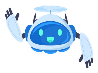 Cartoon flying robot quadcopter modern aerial Vector Image