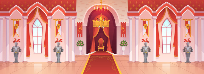 Medieval castle throne room Royalty Free Vector Image