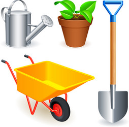 Realistic garden tools set Royalty Free Vector Image