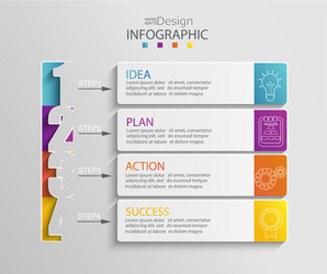Creative modern infographic with 4 steps Vector Image