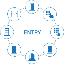 Entry icons Royalty Free Vector Image - VectorStock
