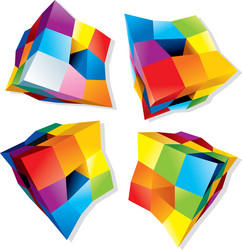 Abstract cube emblem design Royalty Free Vector Image