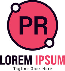 Initial pr logo template with modern frame Vector Image