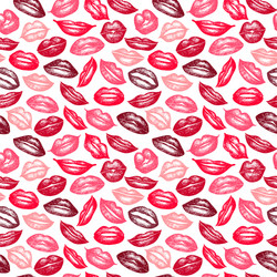 Seamless background lips hand drawn prints Vector Image