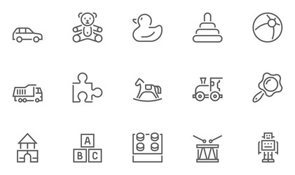 Fluffy toy line icon Royalty Free Vector Image