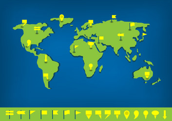 Map world with cute animals colorful Royalty Free Vector