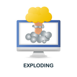 Exploding icon monochrome simple sign from Vector Image