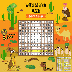 Word search puzzle african animals Royalty Free Vector Image