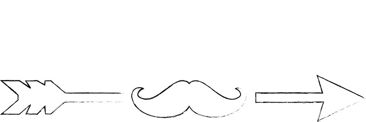 Arrow with mustache Royalty Free Vector Image - VectorStock