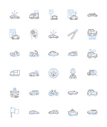 Transit line icons collection commute subway Vector Image