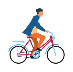 Bicycle Cartoon Man Riding Vector Images (over 6,400)