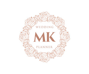 Mk initials letter wedding monogram logos Vector Image