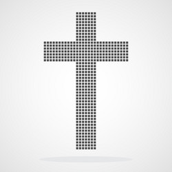 Pixel art design of christian cross Royalty Free Vector