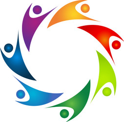 Teamwork supportive people logo Royalty Free Vector Image