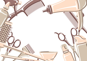 Frame border hairdressing tools Royalty Free Vector Image