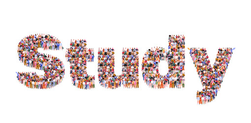 Group of people forming word knowledge Royalty Free Vector