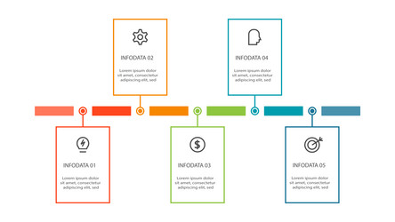 Rectangle concept for infographic with 5 steps Vector Image