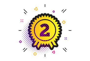 Second place award sign icon prize for winner Vector Image