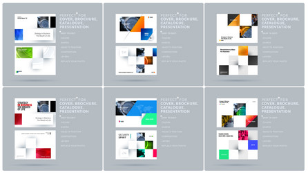 Square design presentation template with colourful