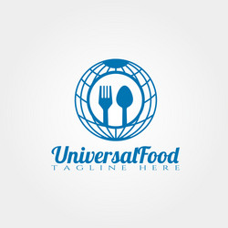 Universal food logo designglobal icon Royalty Free Vector