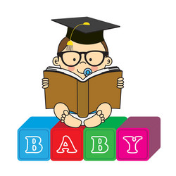 Cartoon happy graduation children jumping Vector Image