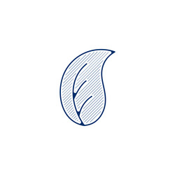 Petal line icon leaf linear outline Royalty Free Vector