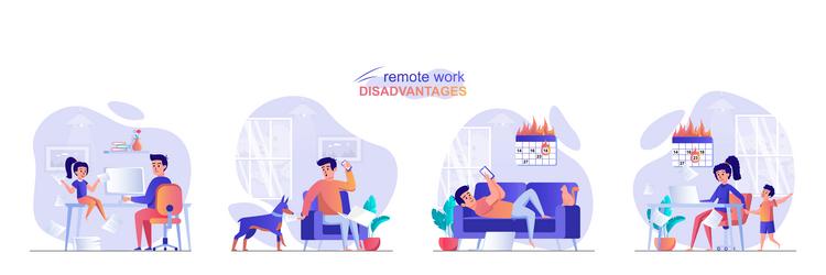 Distant learning concept scenes set online Vector Image