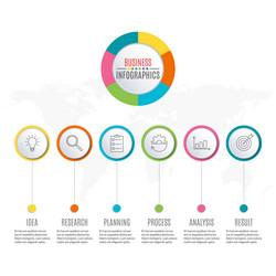 6 steps infographic design template for diagram Vector Image
