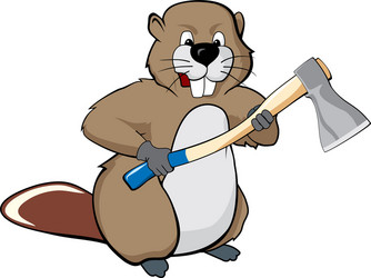 Cartoon beavers two Royalty Free Vector Image - VectorStock