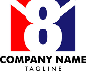 Set number eight logo 8 template Royalty Free Vector Image
