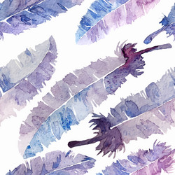 Seamless pattern with watercolor feathers Vector Image