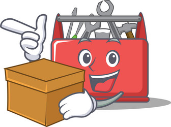 Up board tool box character cartoon Royalty Free Vector