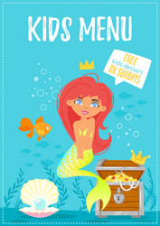 Kids food menu design template Royalty Free Vector Image