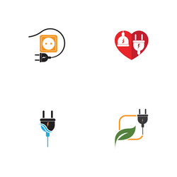 Creative electrical plug logo concept design Vector Image