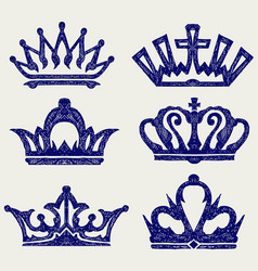 Crown collection Royalty Free Vector Image - VectorStock