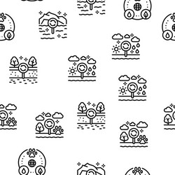 Ecosystem environment seamless pattern Royalty Free Vector