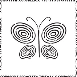 Fingerprint hand drawn butterfly Royalty Free Vector Image