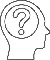 Head with question mark icon isolated on white Vector Image