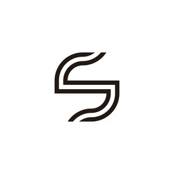 Letter s curve two lines geometric symbol simple Vector Image