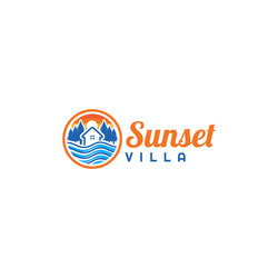 Modern sun realty building real estate logo design