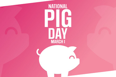 National pig day march 1 Royalty Free Vector Image