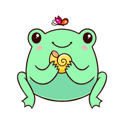 Cute little frog Royalty Free Vector Image - VectorStock
