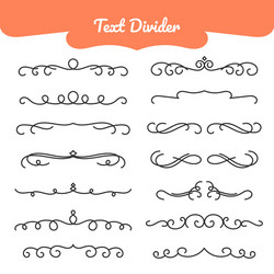Line borders text dividers elements Royalty Free Vector