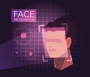 Recognition man face digital Royalty Free Vector Image