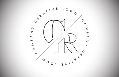 Creative black letters cr c r logo with leading Vector Image