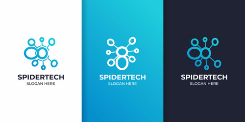 Set of spider tech logo design Royalty Free Vector Image