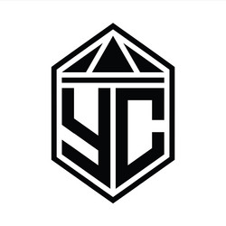 Yc logo letter monogram with triangle slice Vector Image