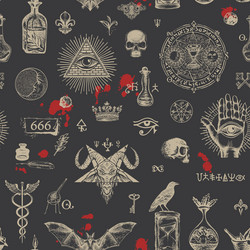 Abstract seamless pattern on occult theme Vector Image