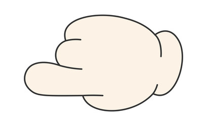 Cartoon hand indicates direction Royalty Free Vector Image
