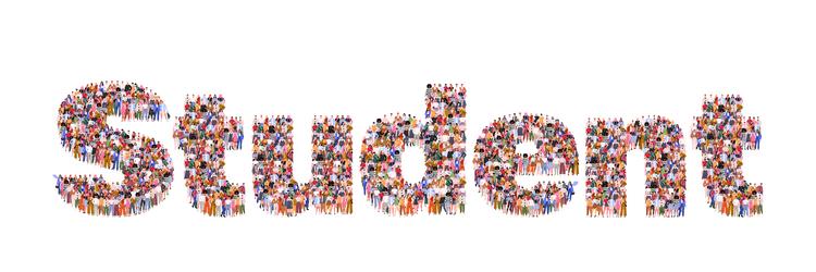 Group of people forming word knowledge Royalty Free Vector